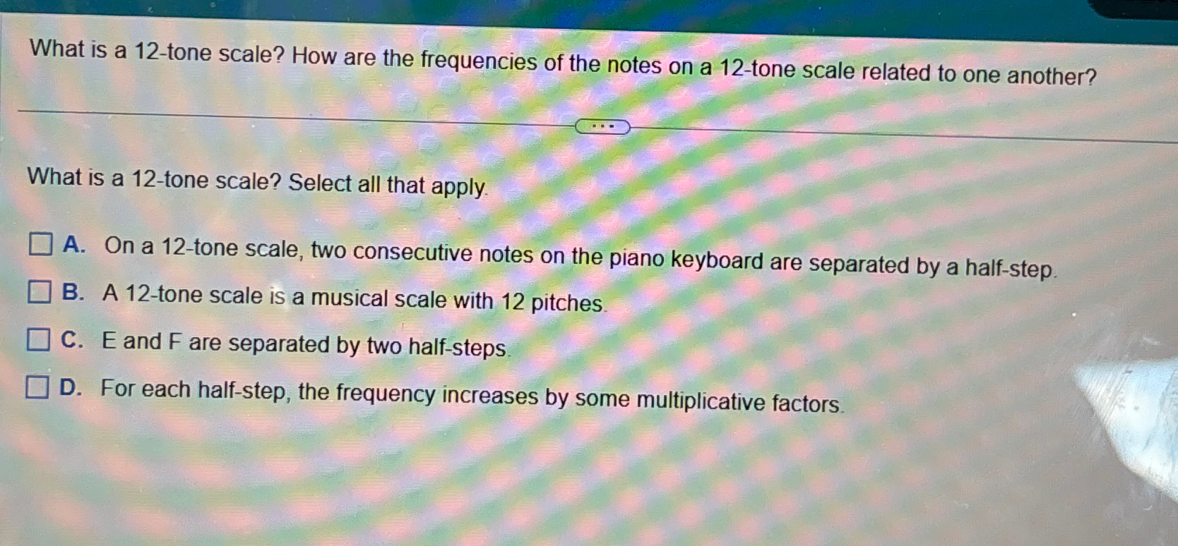 Solved What is a 12-tone scale? How are the frequencies of | Chegg.com