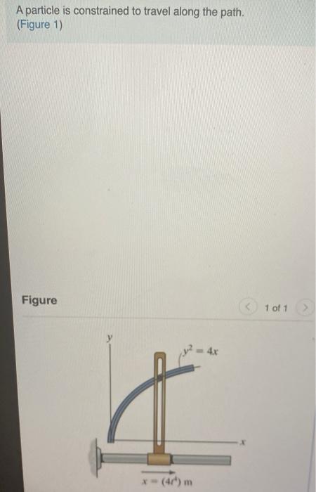 Solved A particle is constrained to travel along the path. | Chegg.com