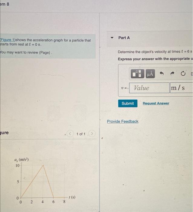 Solved Figure 1)shows the acceleration graph for a particle | Chegg.com