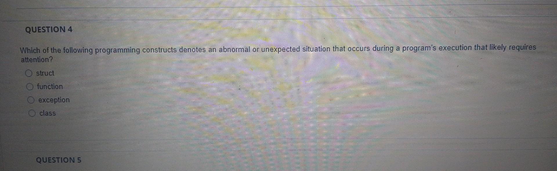 Solved which of the. following programming constructs | Chegg.com
