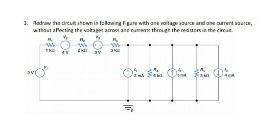 Solved 3. Redraw the circuit shown in following Figure with | Chegg.com