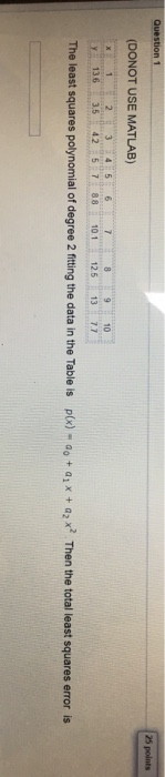 Solved Question 1 25 Points Donot Use Matlab 6 7 8 125 9