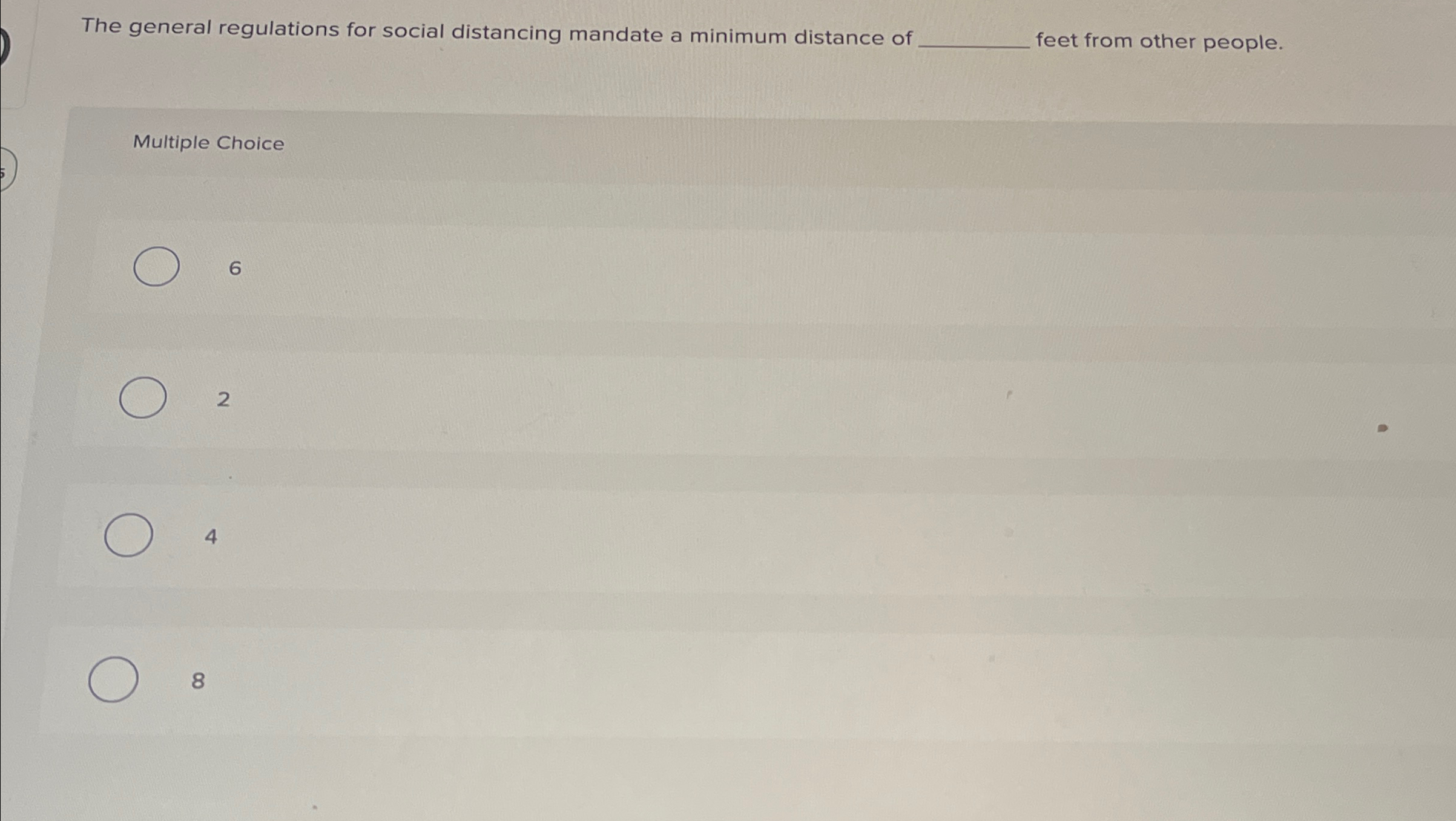 Solved The general regulations for social distancing mandate | Chegg.com