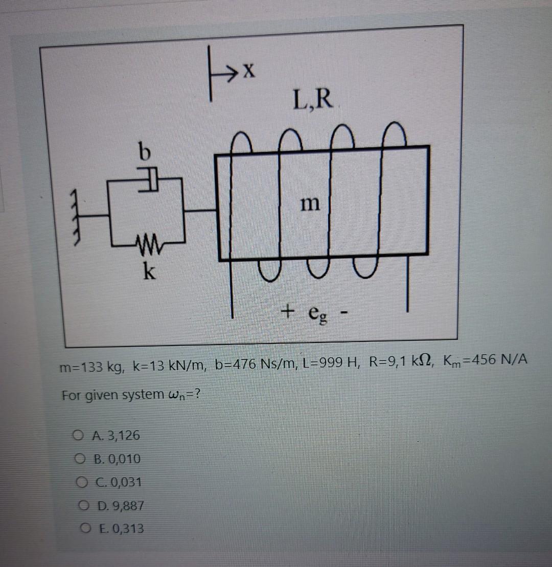 Solved For given system Time constant for electrical | Chegg.com