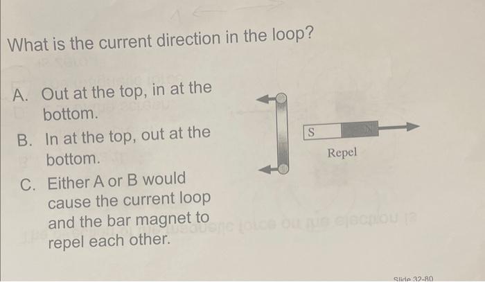 Solved What is the current direction in the loop? A. Out at | Chegg.com