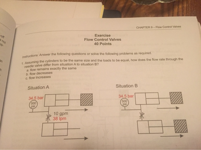 Solved CHAPTER 9 - Flow Control Valves not Exercise Flow | Chegg.com