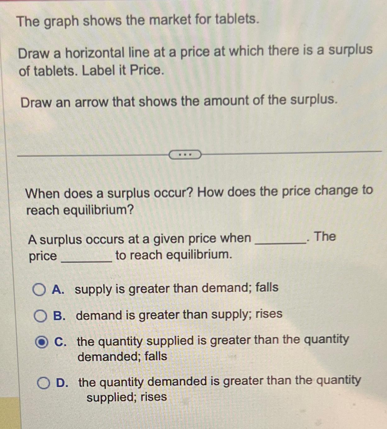 Solved The graph shows the market for tablets.Draw a | Chegg.com