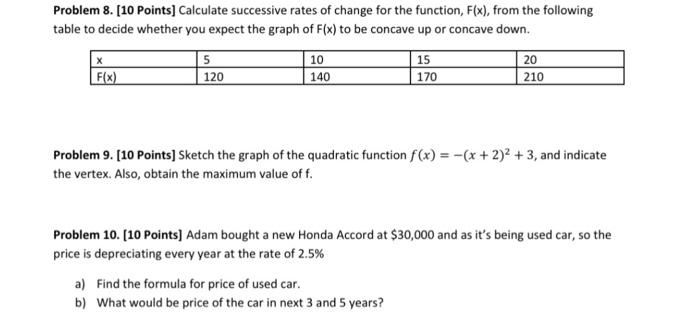 Solved Problem 8. [10 Points] Calculate successive rates of | Chegg.com
