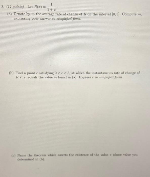 Solved 3. (12 points) Let R(x)=1+x1 (a) Denote by m the | Chegg.com