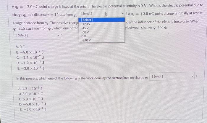 Solved A q1=−2.0nC point charge is fixed at the origin. The | Chegg.com