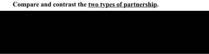 Compare and contrast the two types of partnership. | Chegg.com