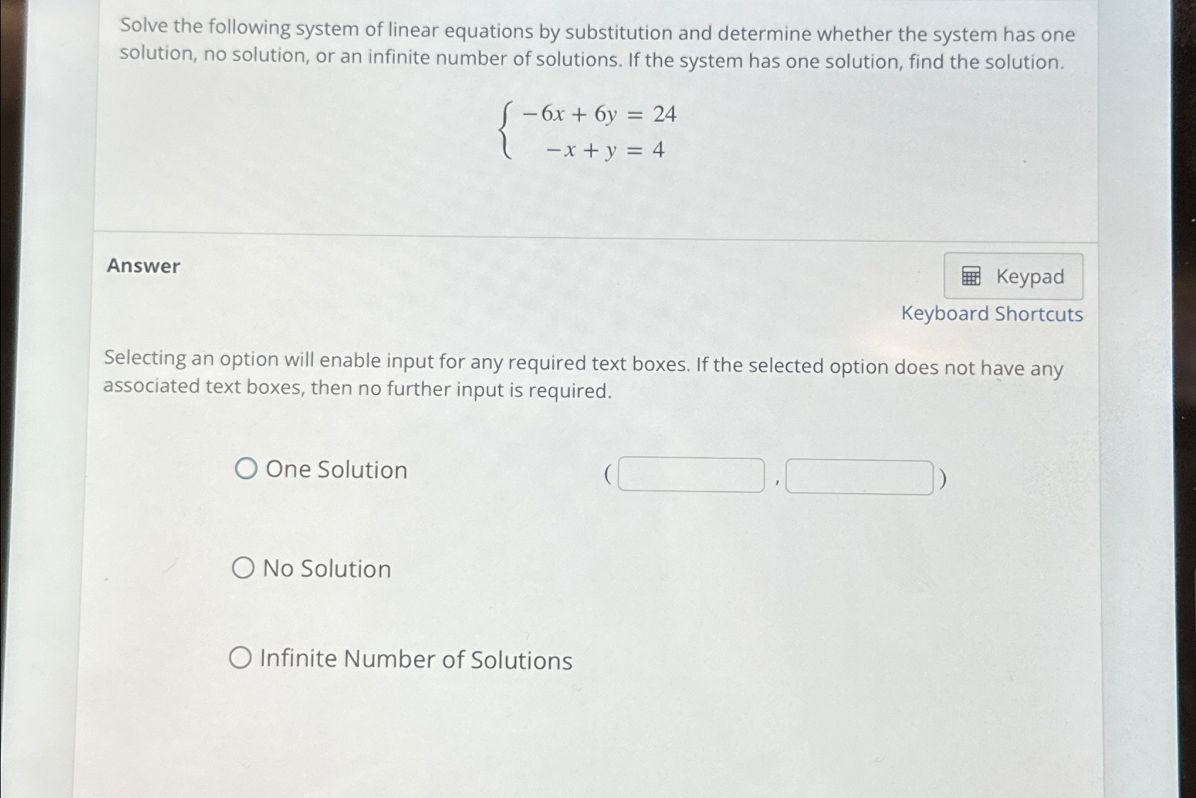 Solved Solve the following system of linear equations by | Chegg.com