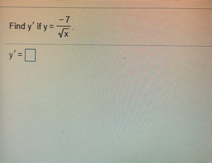 Solved - Find y' ify= | Chegg.com