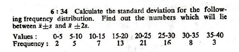 Solved 6:34 Calculate the standard deviation for the follow- | Chegg.com