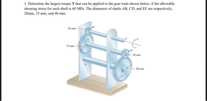 Solved 1. Determine the largest torque T that can be applied | Chegg.com