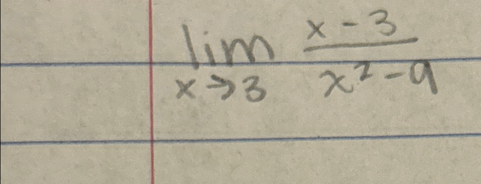 Solved limx→3x-3x2-9 ﻿Use l'hopitsls rule | Chegg.com