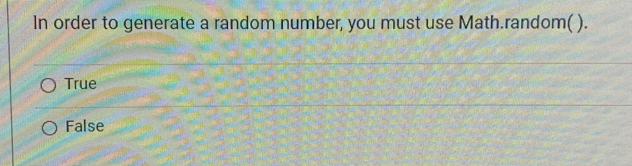 Solved In order to generate a random number, you must use | Chegg.com Solved In order to generate a random number, you must use | Chegg.com