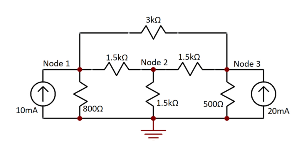 Solved 3. ﻿SPICEa. (10 ﻿points) ﻿The voltage at Node 1.- | Chegg.com