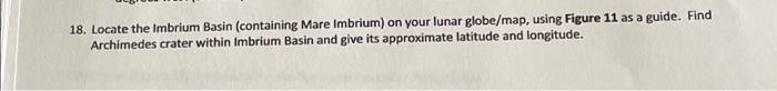 18. Locate the Imbrium Basin (containing Mare | Chegg.com