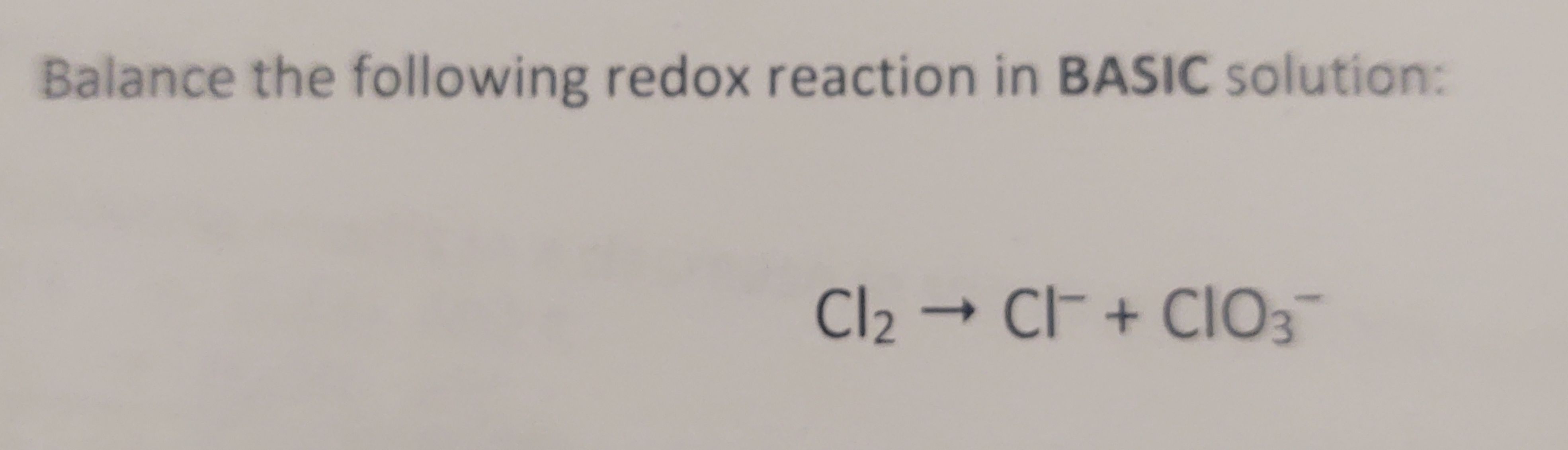 Solved Balance the following redox reaction in BASIC | Chegg.com