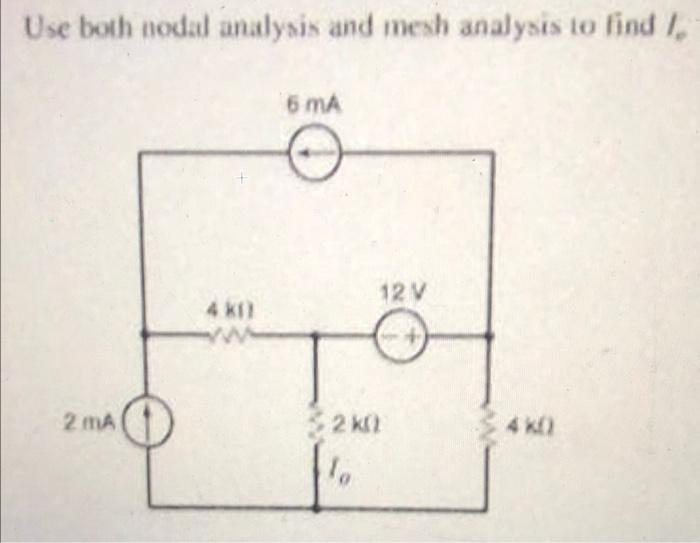 Solved Use both nodal analysis and mesh analysis to find Ie | Chegg.com