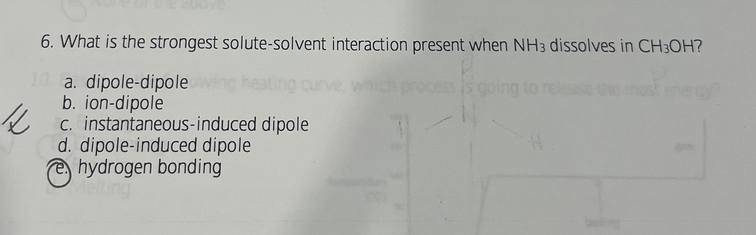 Solved What is the strongest solute-solvent interaction | Chegg.com