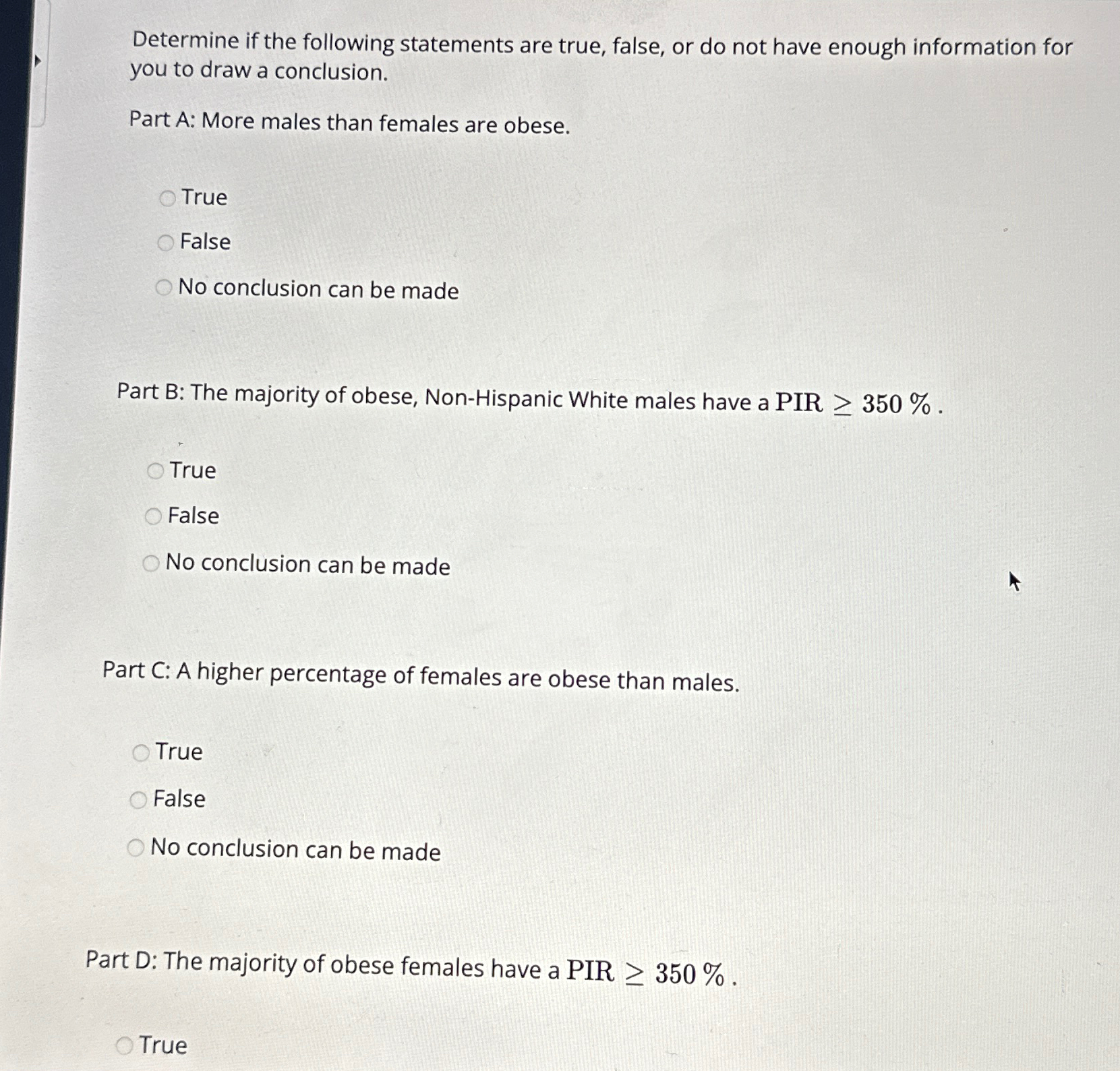 Solved Determine if the following statements are true, | Chegg.com