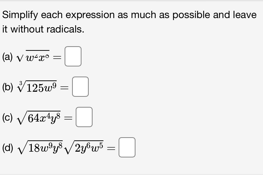 Solved Simplify each expression as much as possible and | Chegg.com