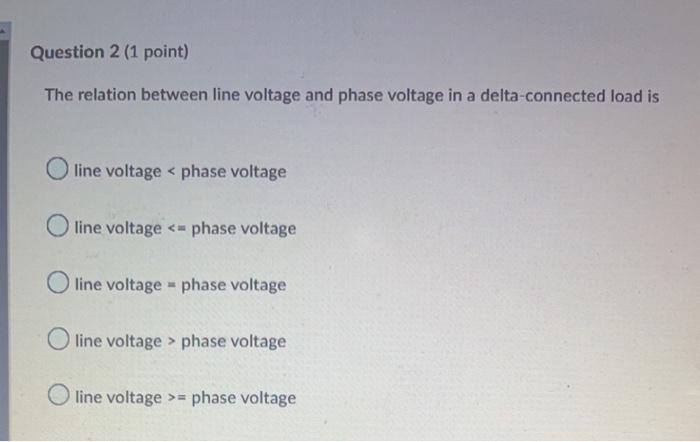 Solved Question 2 (1 point) The relation between line | Chegg.com