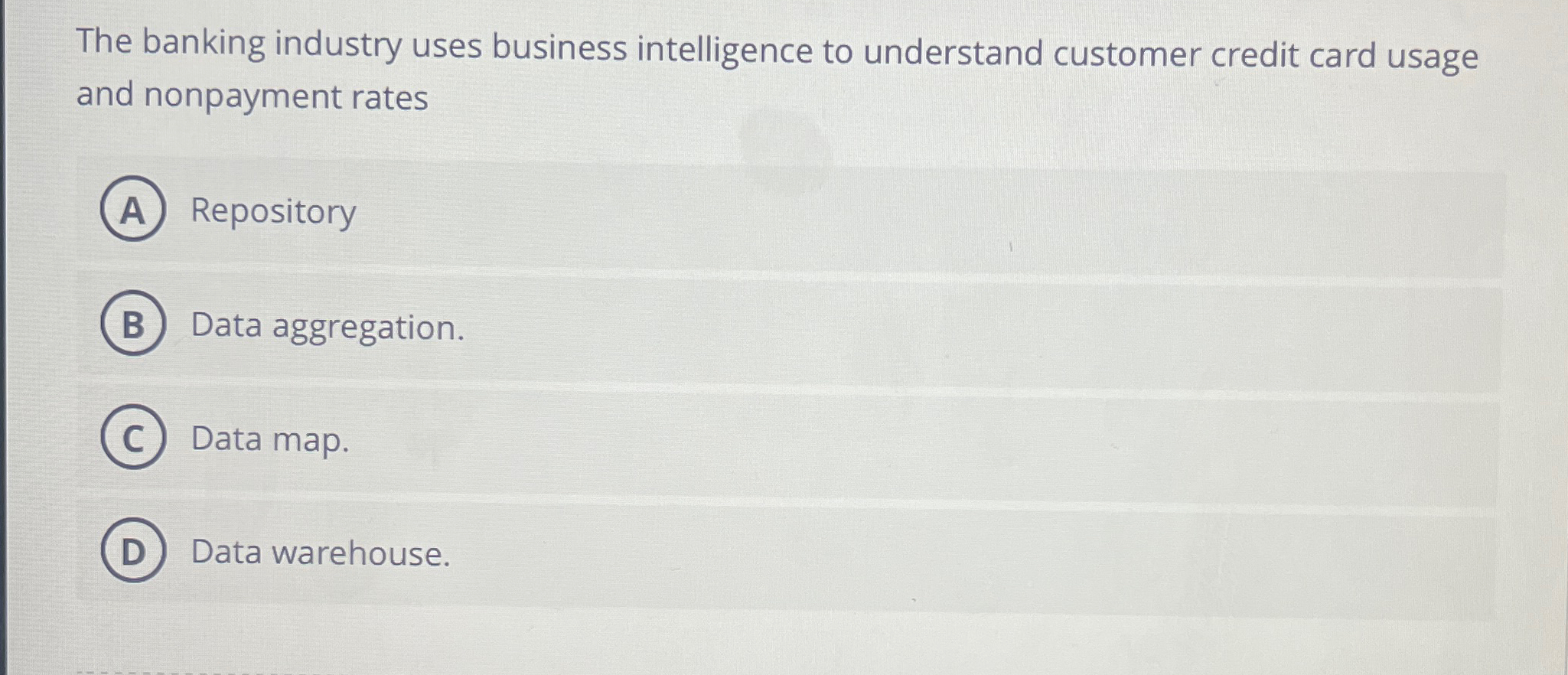 Solved The banking industry uses business intelligence to | Chegg.com