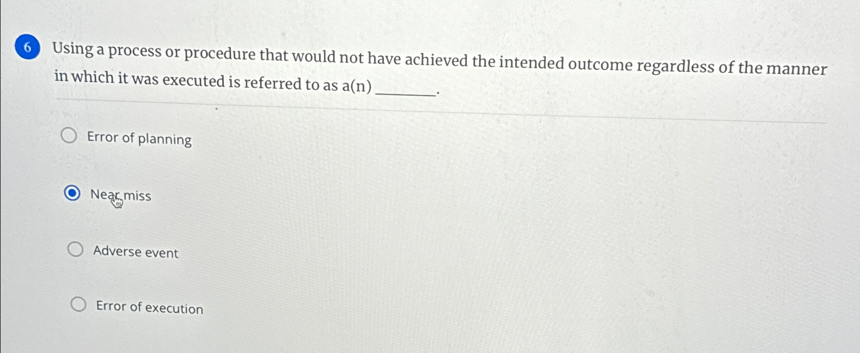 Using a process or procedure that would not have | Chegg.com