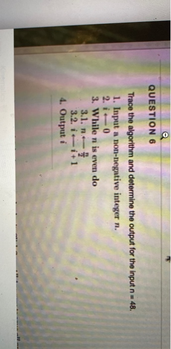 Solved QUESTION 6 Trace the algorithm and determine the | Chegg.com