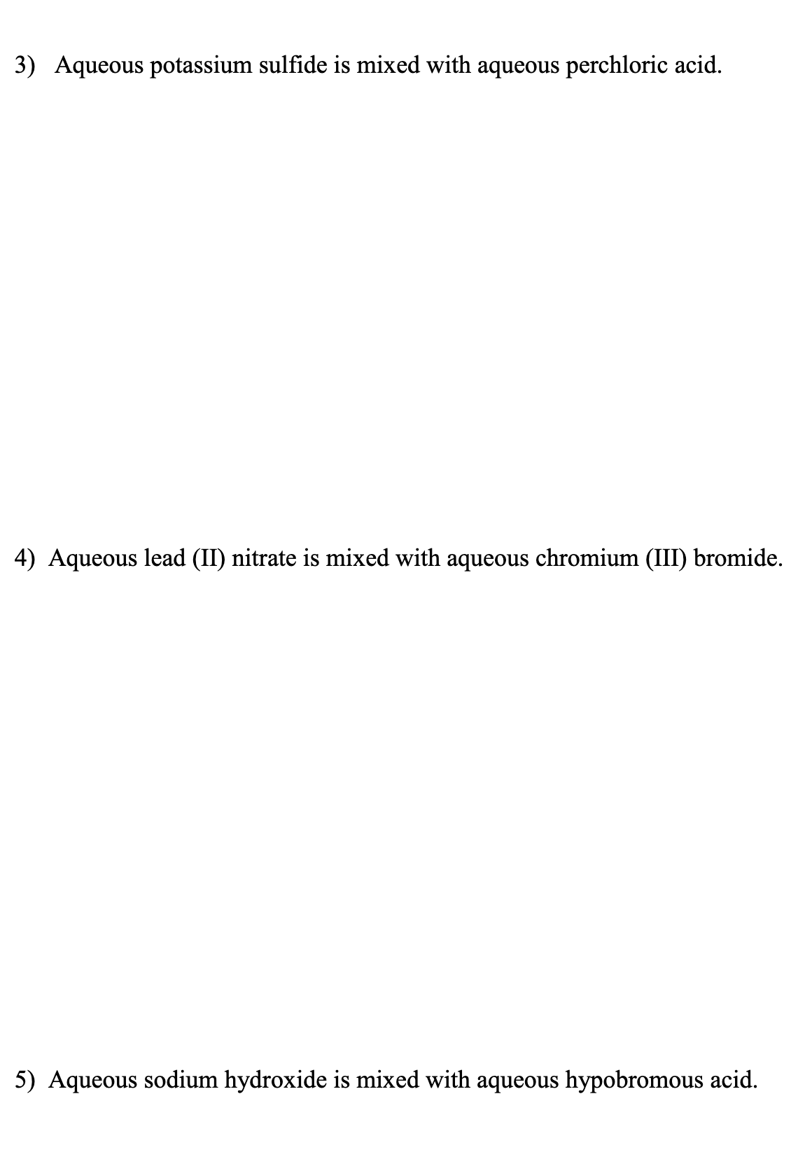 Solved a) ﻿Give the balanced molecular (formula) ﻿equation | Chegg.com