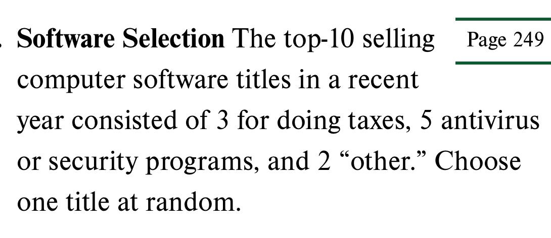 Solved Software Selection The top-10 ﻿selling Page 249 | Chegg.com