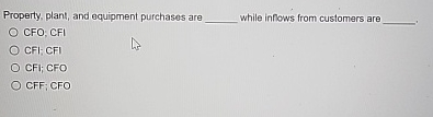 Solved Property, plant, and equipment purchases are while | Chegg.com