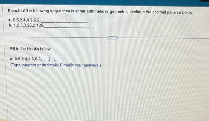 Solved If each of the following sequences is either | Chegg.com