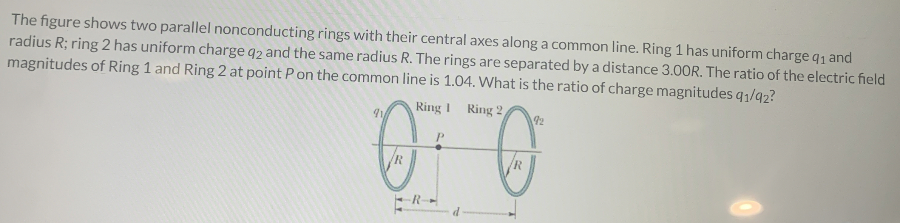 Solved The figure shows two parallel nonconducting rings | Chegg.com
