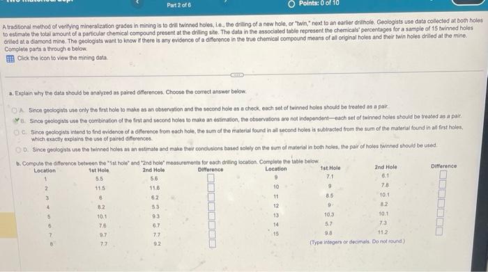 Solved A trad tional method of veritying mineralization | Chegg.com