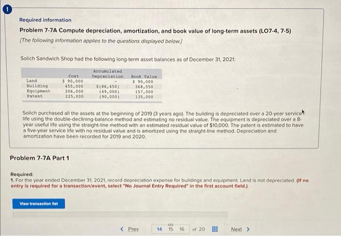 Solved Required information Problem 7-7A Compute | Chegg.com