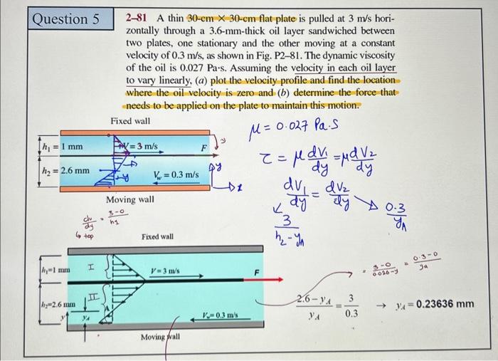 Solved 2−81 A thin 30−cm×30−cm flat plate is pulled at 3 m/s | Chegg.com
