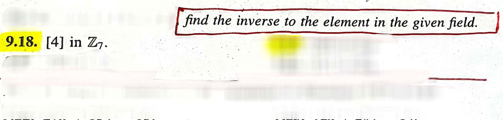 Solved find the inverse to the element in the given | Chegg.com