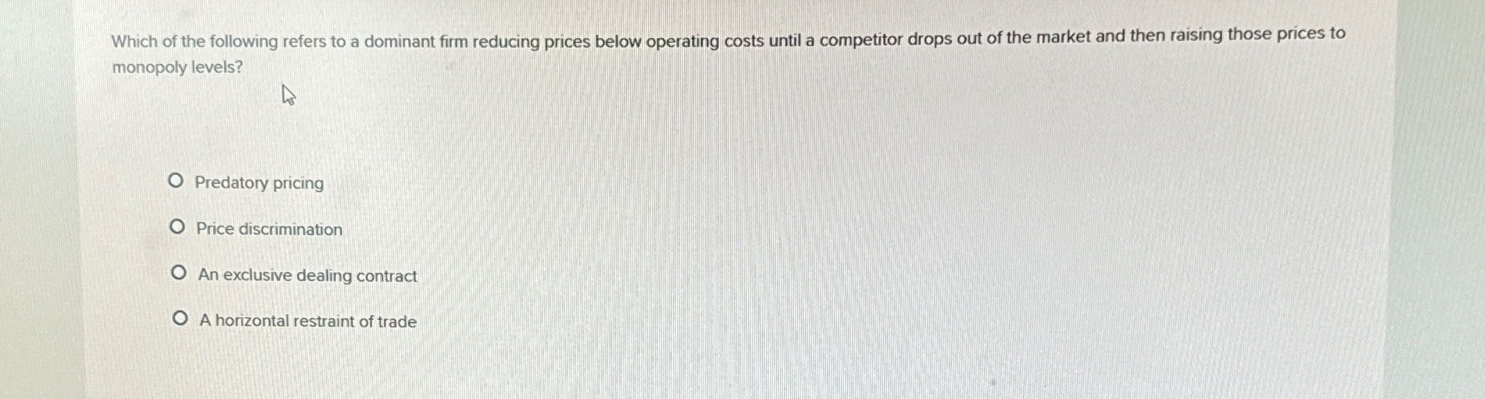 Solved Which of the following refers to a dominant firm | Chegg.com