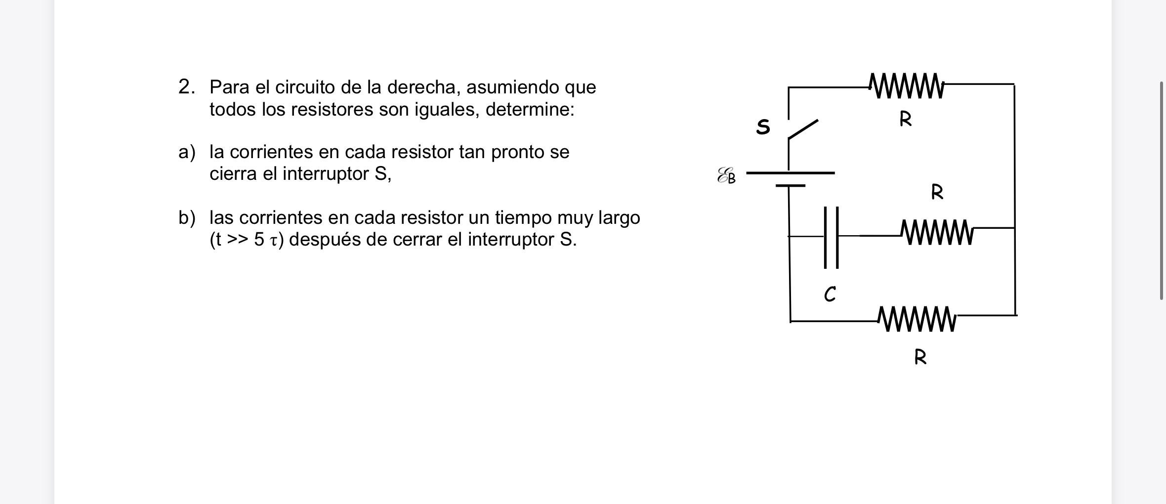 Solved Para el circuito de la derecha, asumiendo que todos | Chegg.com