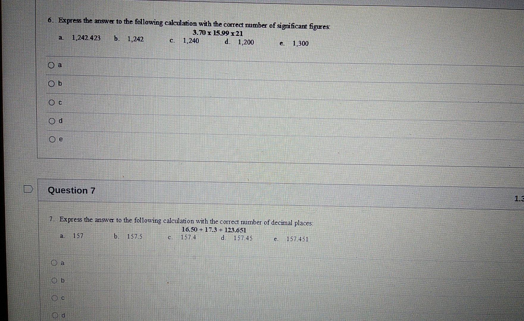 Solved 6. Express the answe to the following calculation | Chegg.com