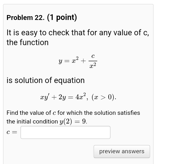Solved Problem 22. (1 ﻿point)It is easy to check that for | Chegg.com