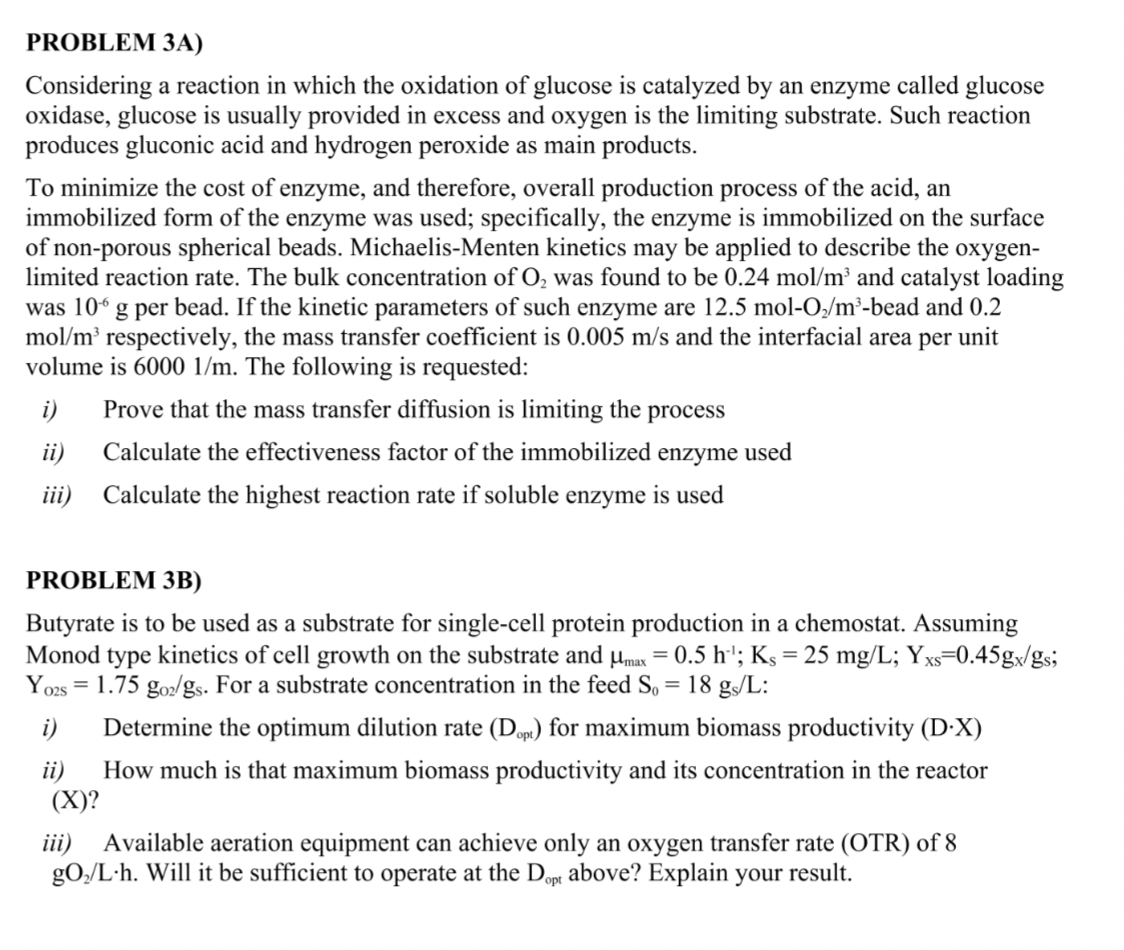 Solved PROBLEM 3A)Considering a reaction in which the | Chegg.com