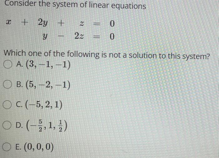 Solved Consider the system of linear equations | Chegg.com