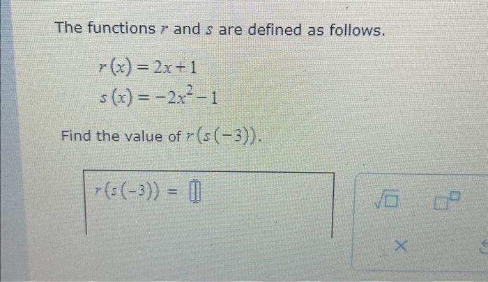 Solved The functions r and s are defined as follows. | Chegg.com