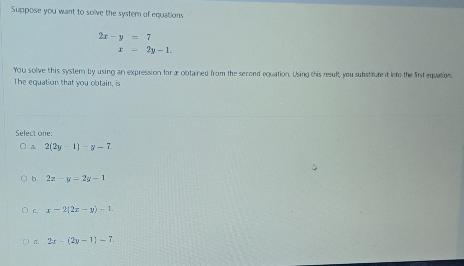 Solved Suppose you want to solve the system of | Chegg.com