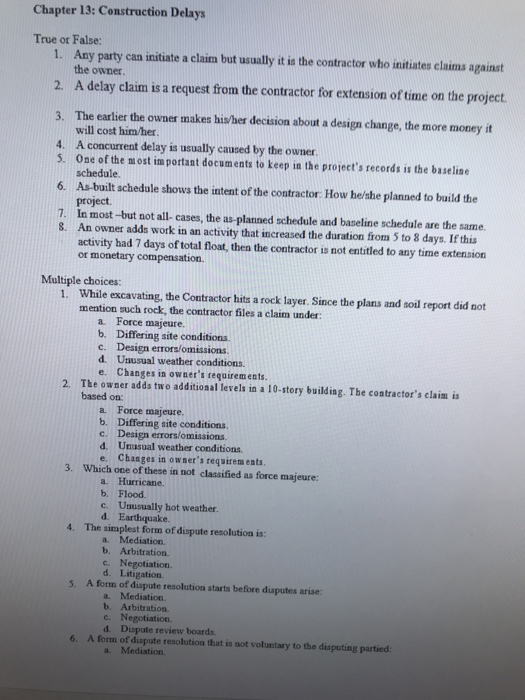 Solved Chapter 1: Introduction True or False 1. There are no | Chegg.com